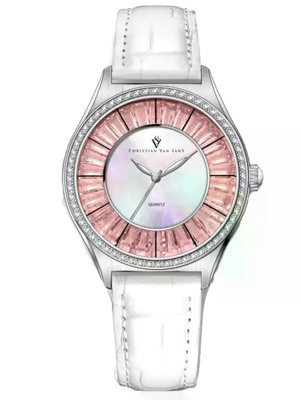CHRISTIAN VAN SANT Luna 40mm Watch With Crocodile-effect Leather Strap