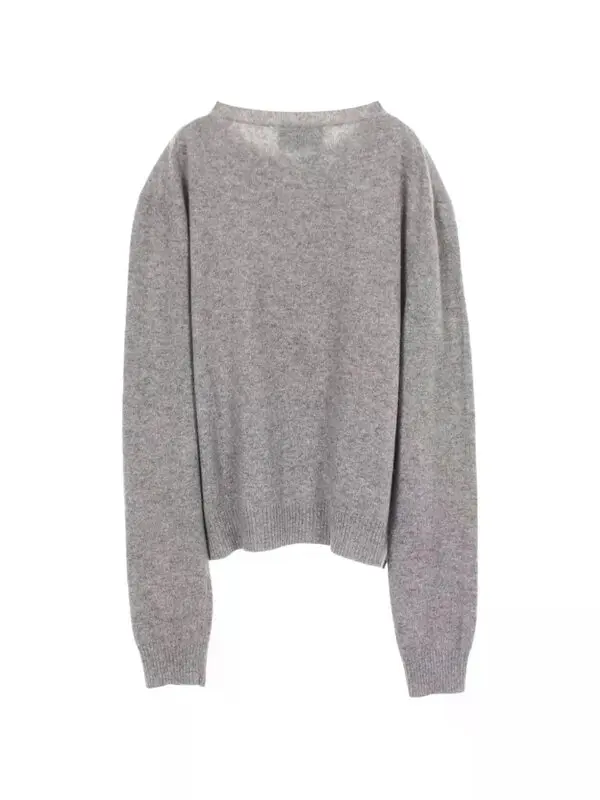 Prada 2000s Logo-intarsia Sweater - Grey