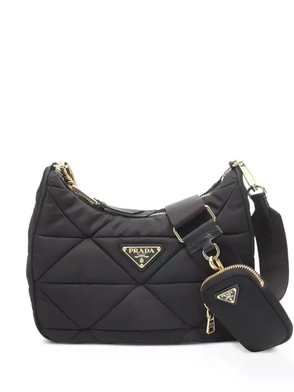 Prada Tessuto Quilted Shoulder Bag - Black