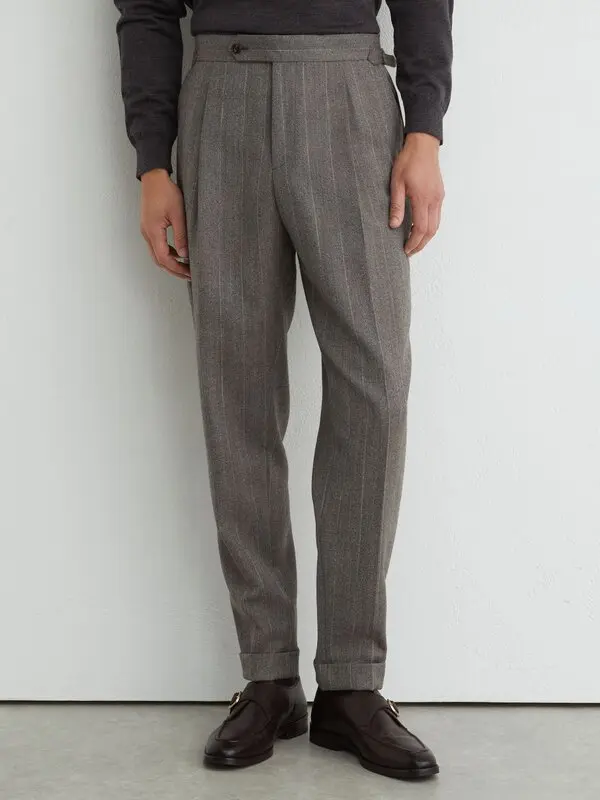 REISS Classic Fit Wool Pinstripe Suit Trousers