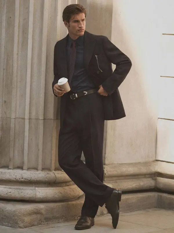 REISS Classic Fit Wool Pinstripe Suit Trousers - Navy