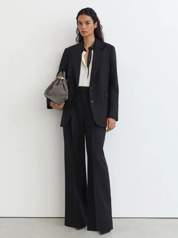 REISS Petite Wool Pinstripe Single-breasted Blazer