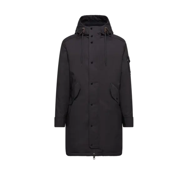 Moncler Nahan Hooded Long Down Parka - Blue
