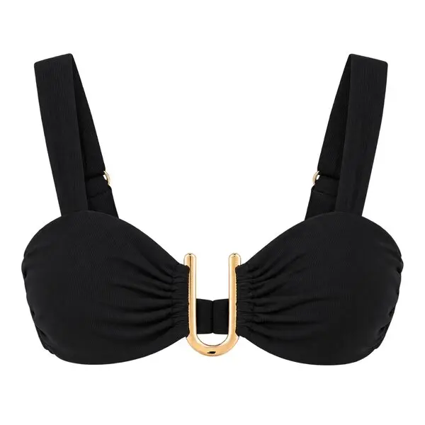 PLIVATI Marcella Ribbed Bikini Top - Black