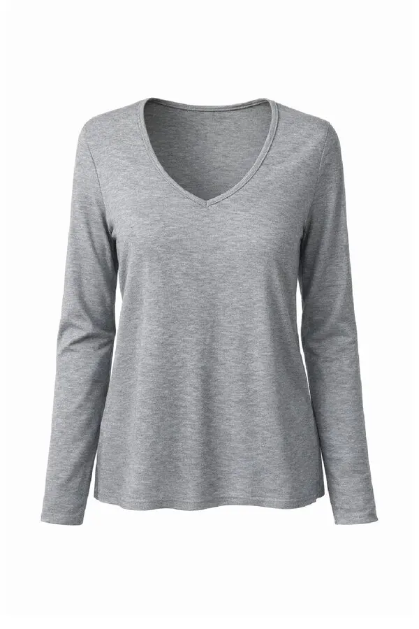 CONQUISTA Essential V-neck Long-sleeve Top