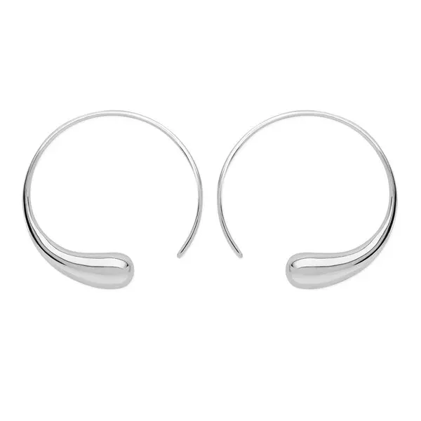 LUCY QUARTERMAINE Solid Sterling Large Luna Hoop Earrings - Silver