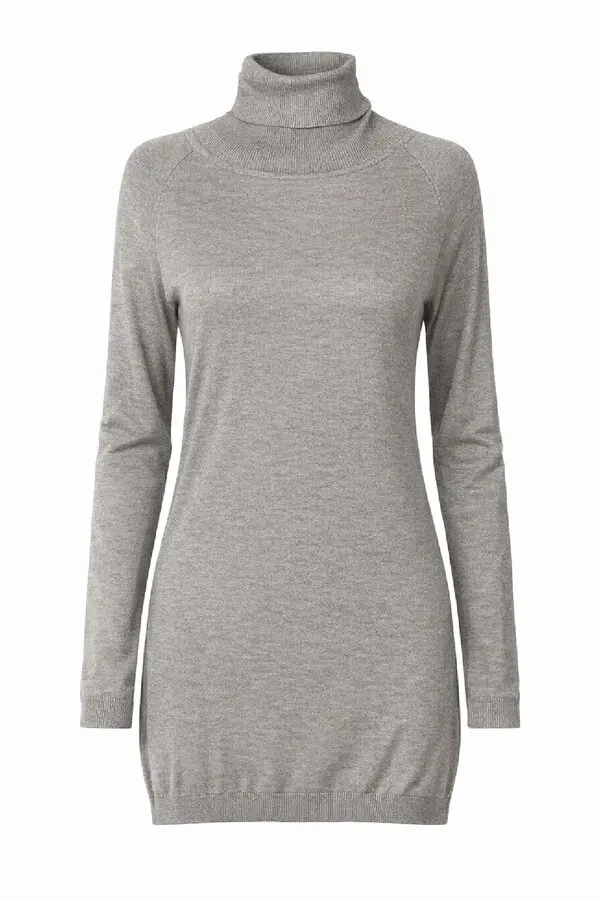 CONQUISTA Fitted Knitted Turtleneck Dress