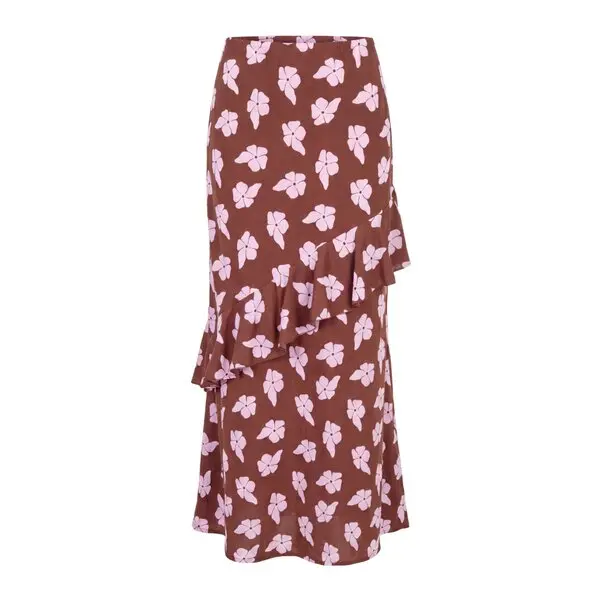 PALM COLLECTIVE Floral Print A-line Skirt
