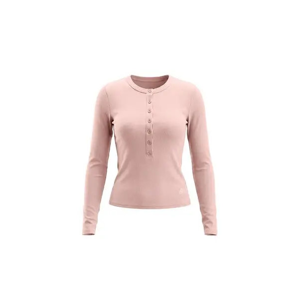 BE ATHLETICA Essential Long-sleeve Henley Top - Pink