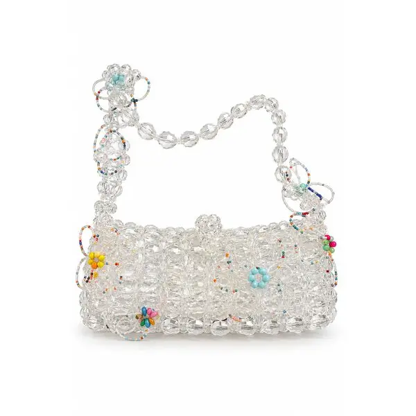 BAIJAN Mini Love Beaded Bag - White
