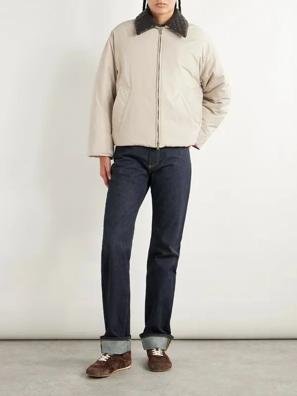 Bottega Veneta Intrecciato Leather-trimmed Recycled-shell Down Jacket