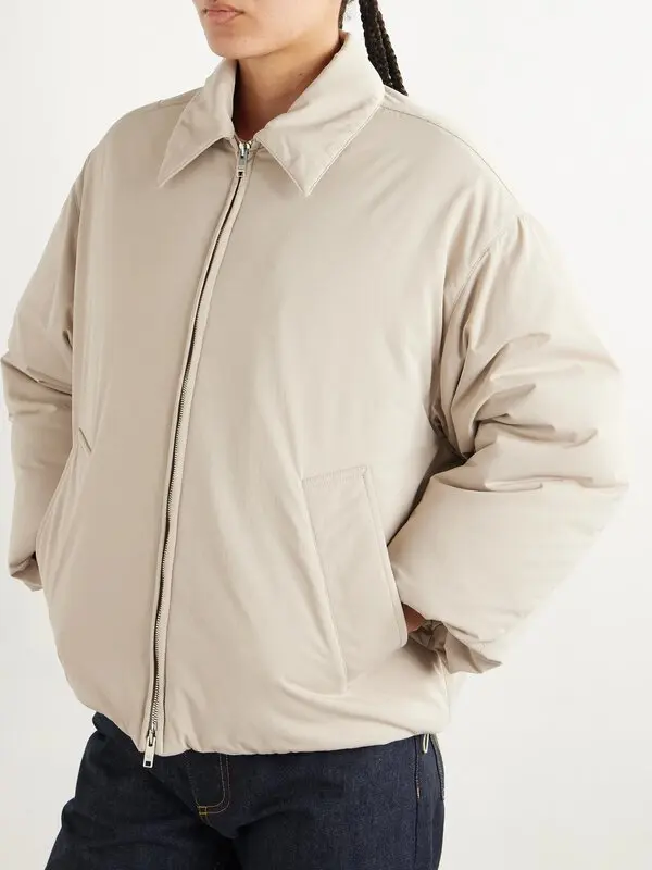 Bottega Veneta Intrecciato Leather-trimmed Recycled-shell Down Jacket