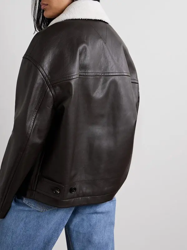 Bottega Veneta Shearling-trimmed Leather Jacket