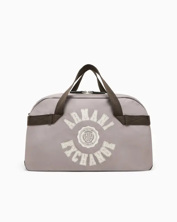Armani Exchange Holdall In Coated Fabric - Beige
