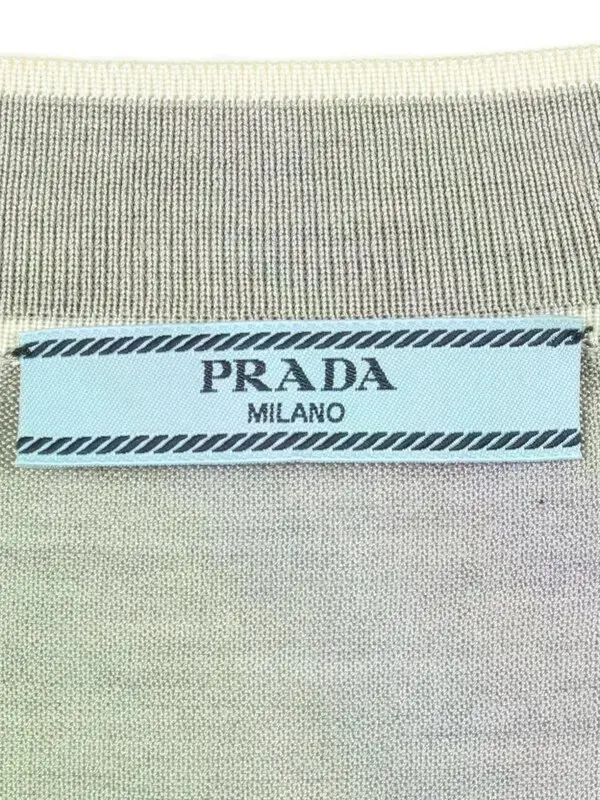 Prada Logo Detail Cardigan - Grey