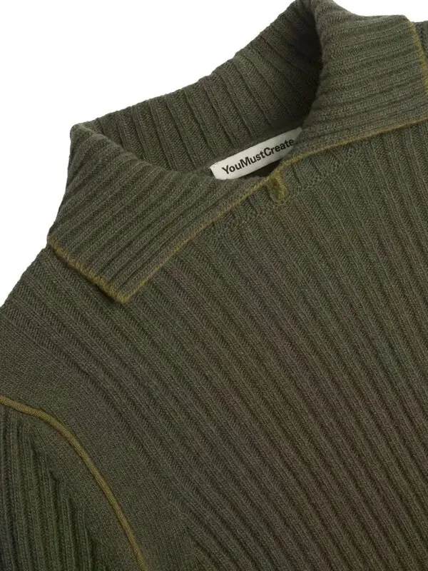 You Must Create Peeka Ribbed-knit Sweater