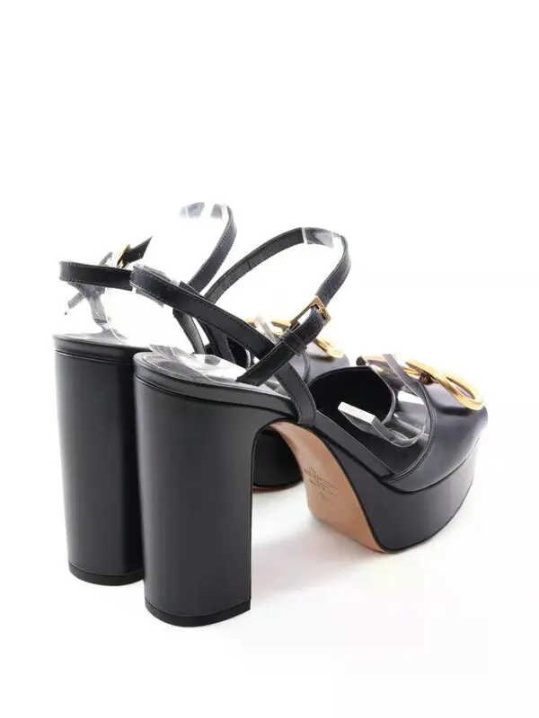 Valentino Garavani V-logo Platform Sandals - Black