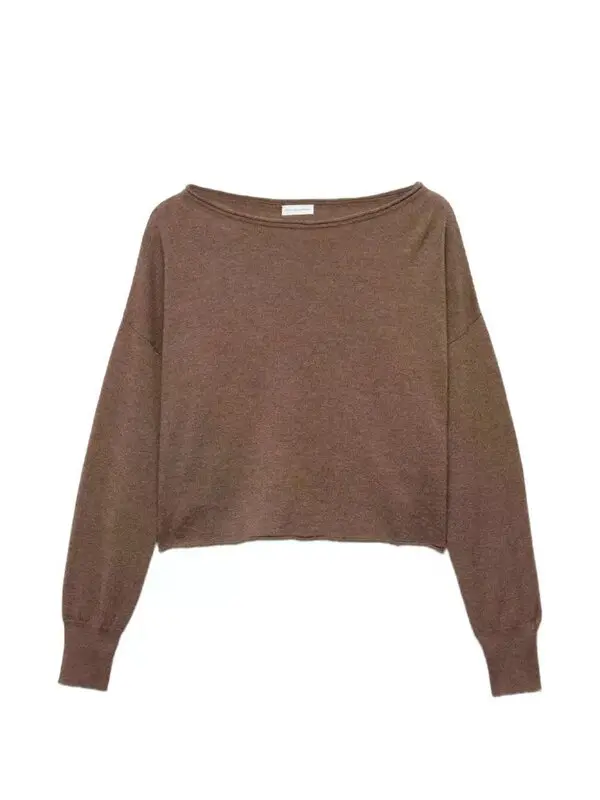 7 For All Mankind Boat-neck Cropped Sweater