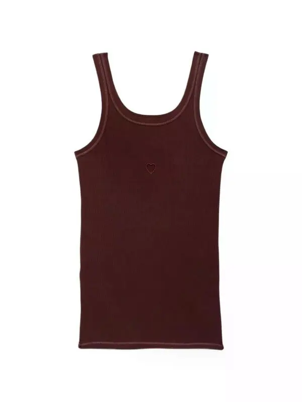 BASERANGE Heart-cutout Ribbed Tank Top