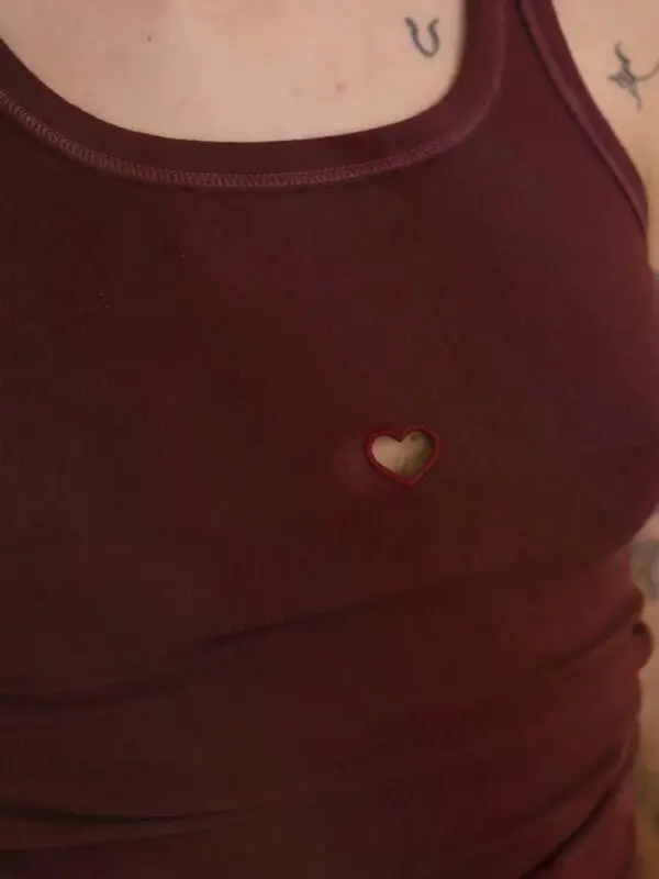 BASERANGE Heart-cutout Ribbed Tank Top