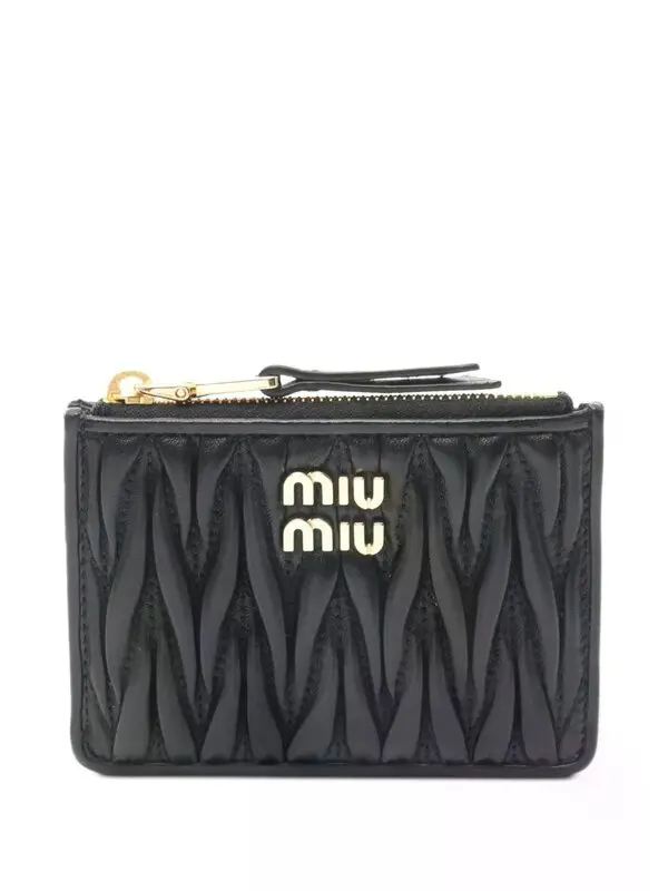 Miu Miu 2020s Matelassé Quilted Coin Purse - Black