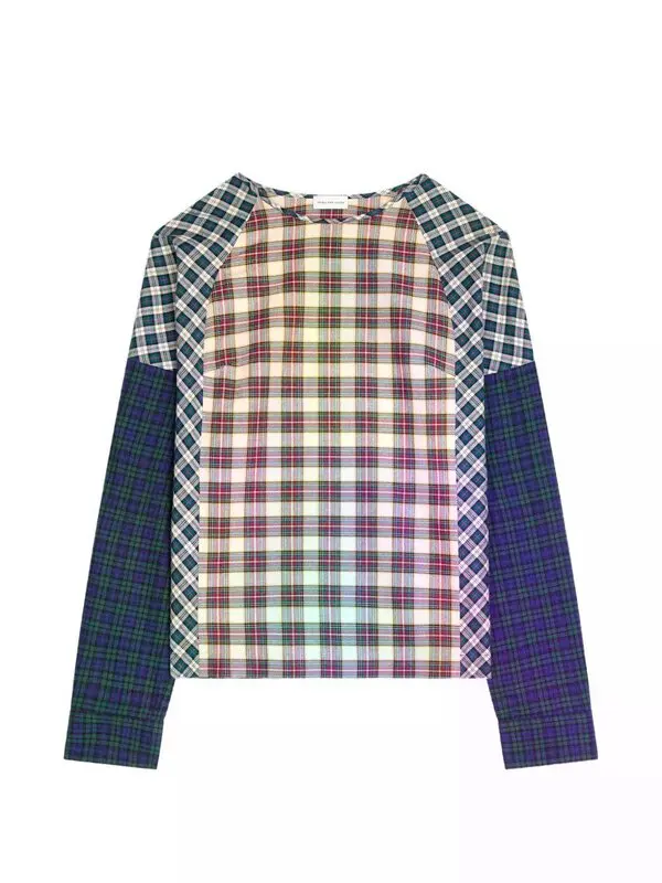 Dries Van Noten Contrast Cotton Flannel Top