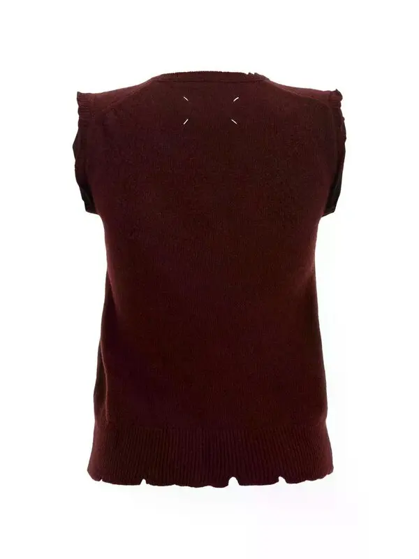 MAISON MARGIELA Distressed Four Stitches Vest - Red