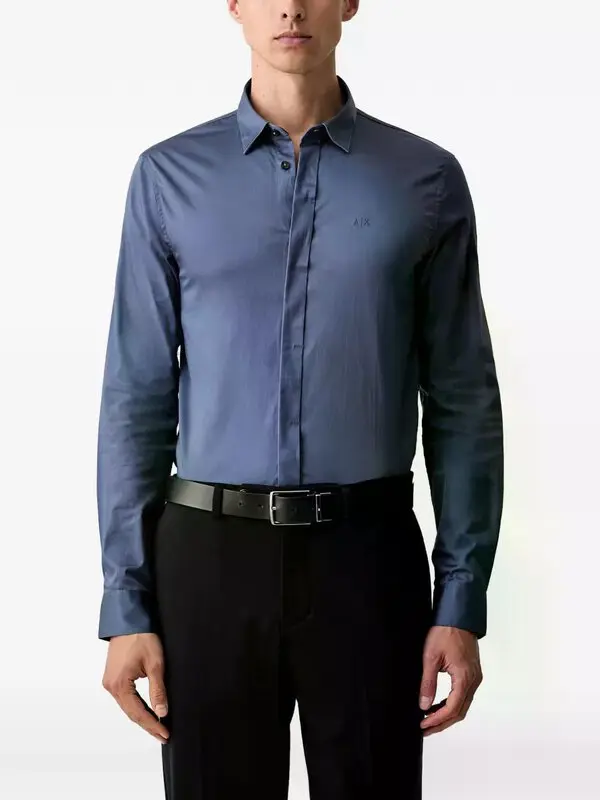 Armani Exchange Logo-embroidered Slim-fit Shirt