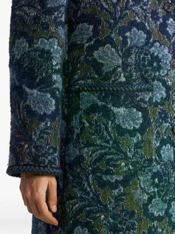 Etro Floral Motif Bouclé Jacquard Coat