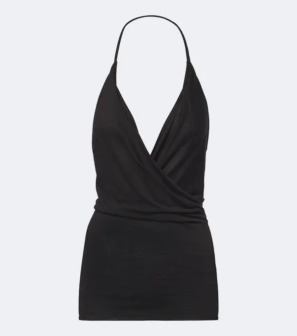Rick Owens Draped Wool And Silk Top - Black