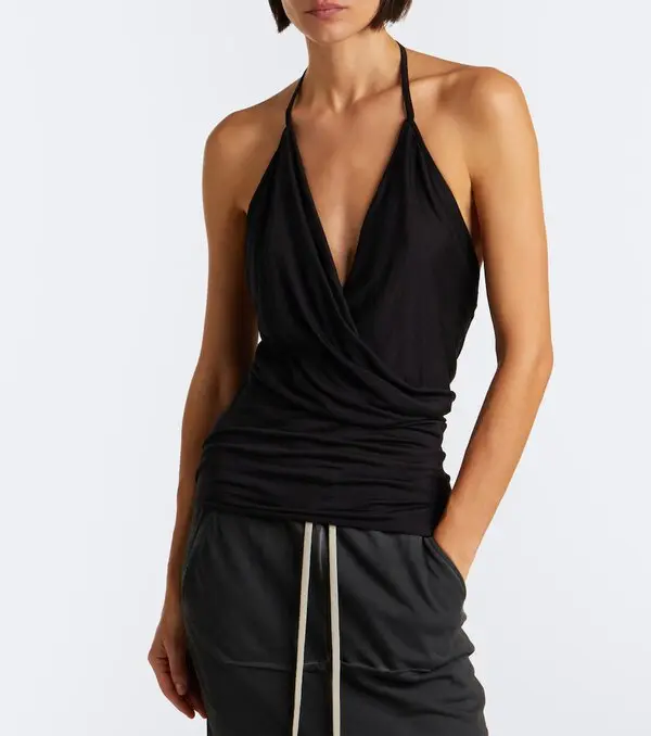 Rick Owens Draped Wool And Silk Top