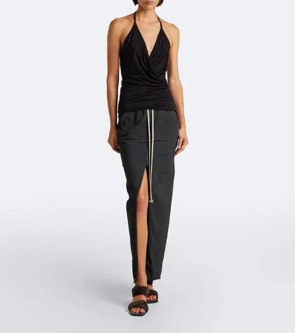 Rick Owens Draped Wool And Silk Top