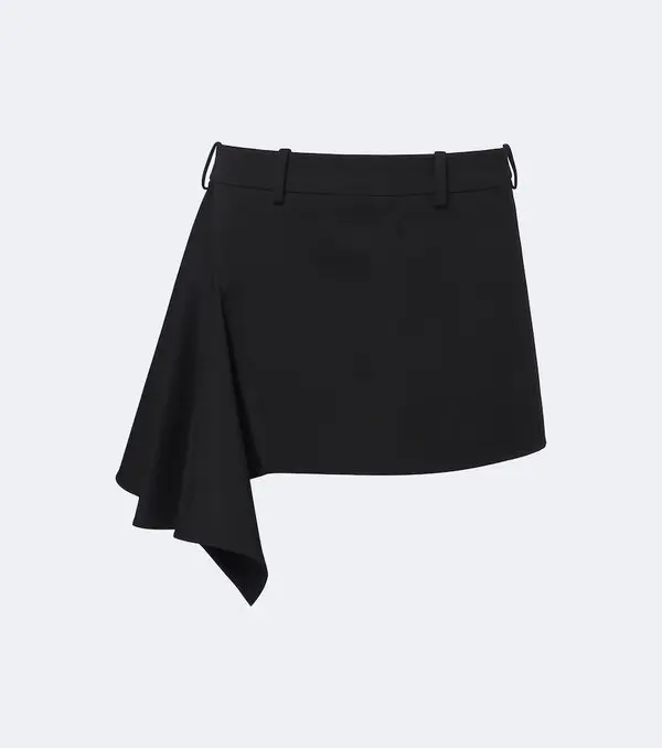 Givenchy Draped Wool Miniskirt - Black