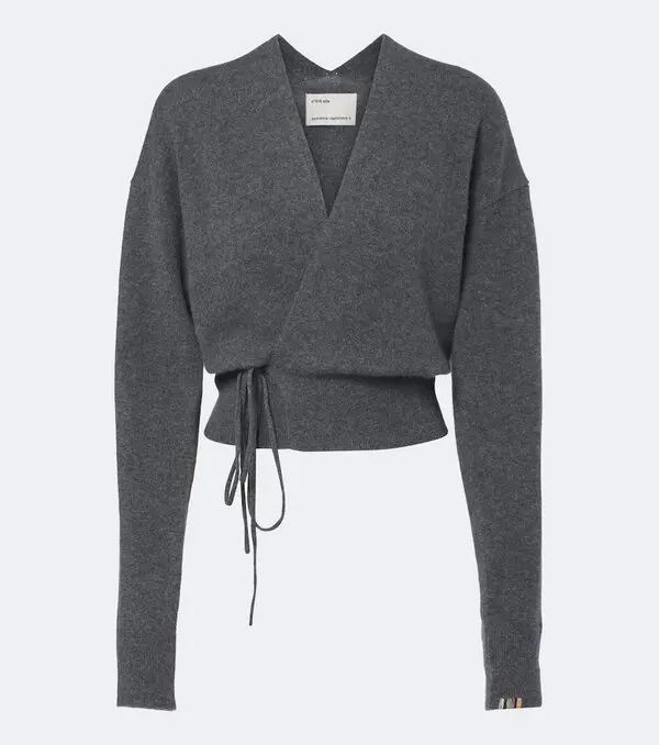 Extreme Cashmere N°516 Ella Cashmere-blend Wrap Cardigan - Grey