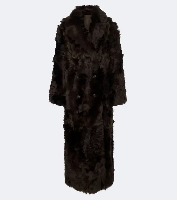 YVES SALOMON Double-breasted Shearling Coat