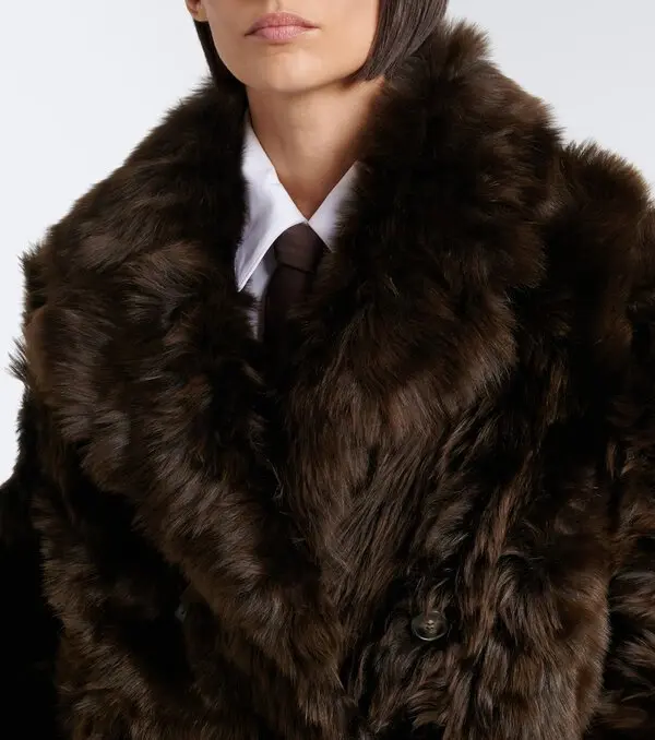 YVES SALOMON Double-breasted Shearling Coat