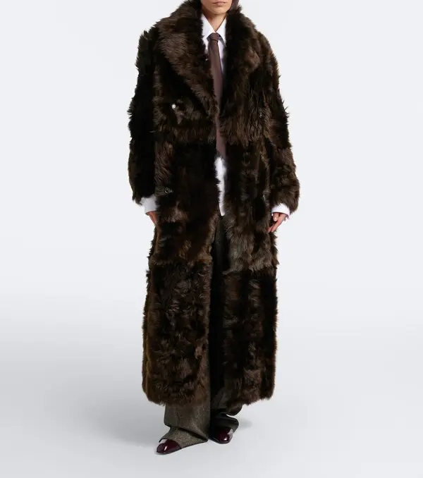YVES SALOMON Double-breasted Shearling Coat