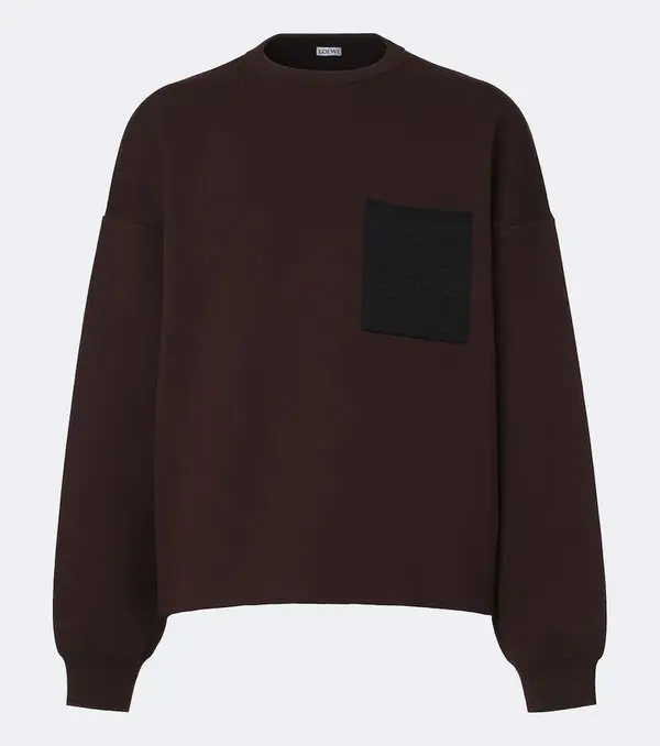 Loewe Anagram Cotton-blend Sweater - Brown