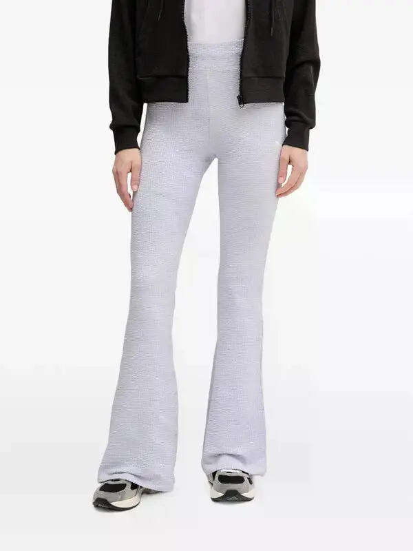 PUMA Dare To Waffle-knit Flared Leggings - Blue