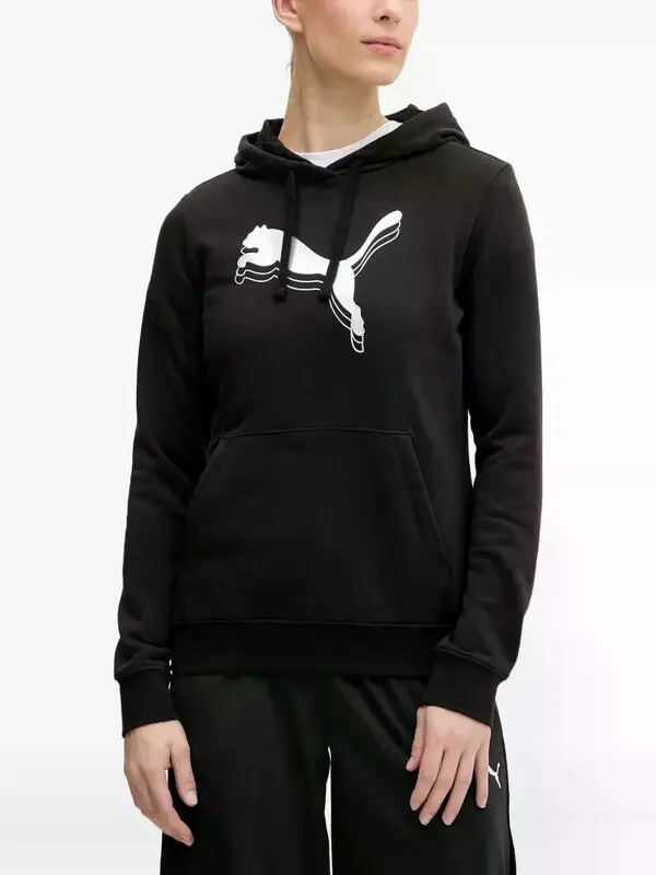 PUMA Logo-print Drawstring Hoodie - Black