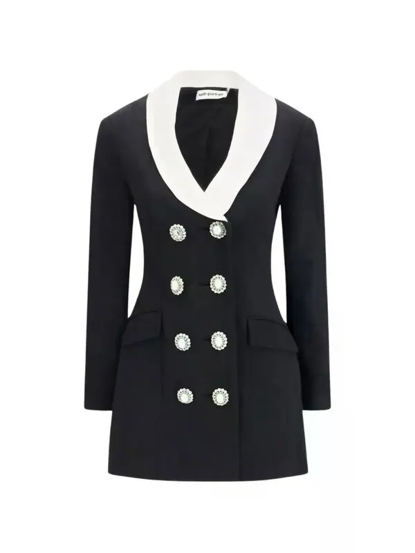 SELF-PORTRAIT Jewel-button Mini Blazer Dress