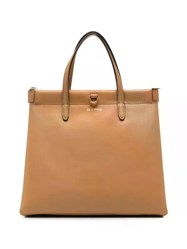 Etro Logo-detail Leather Tote Bag