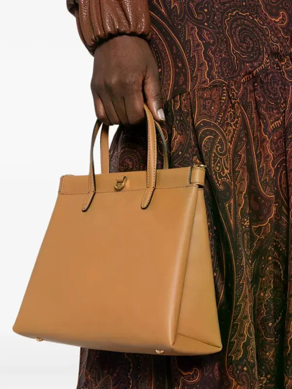 Etro Logo-detail Leather Tote Bag