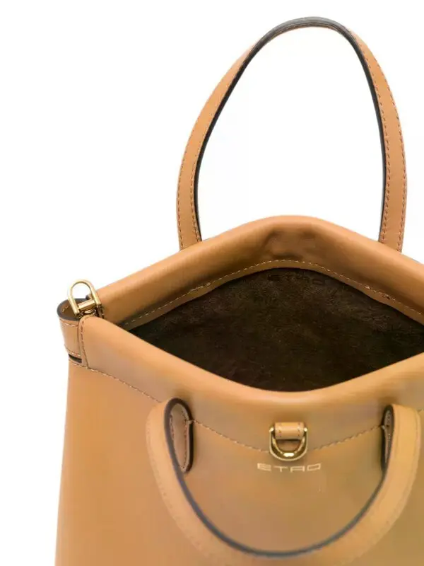 Etro Logo-detail Leather Tote Bag