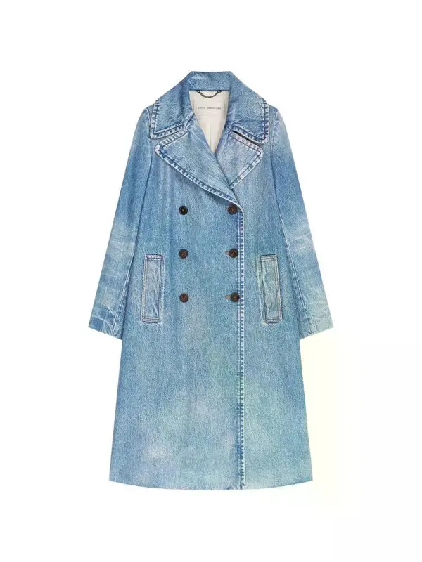 Dries Van Noten Double-breasted Denim Coat - Blue