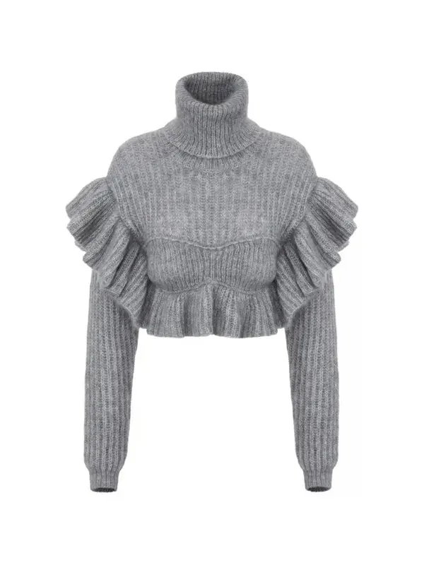 Elisabetta Franchi Knit Pullover With Ruffles