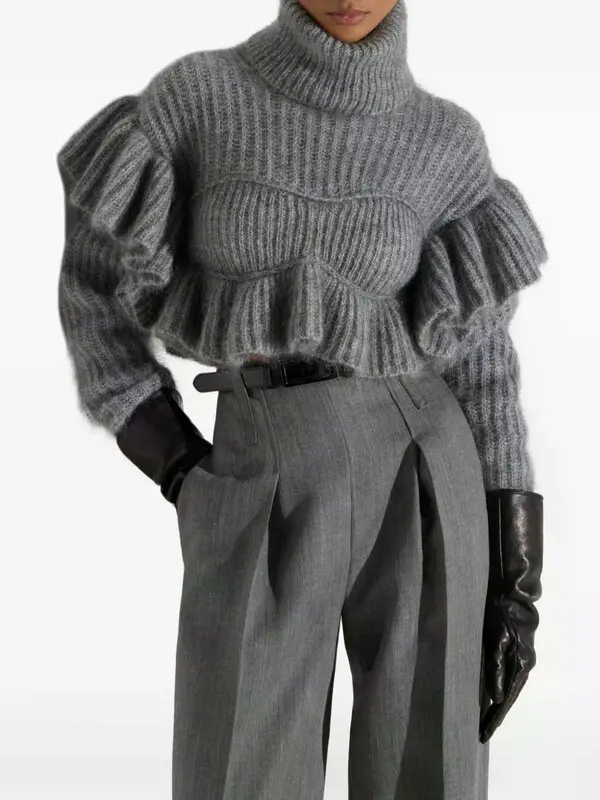Elisabetta Franchi Knit Pullover With Ruffles