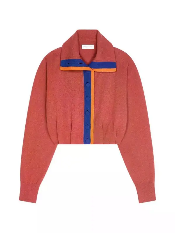 Dries Van Noten Cropped Cashmere Cardigan - Red