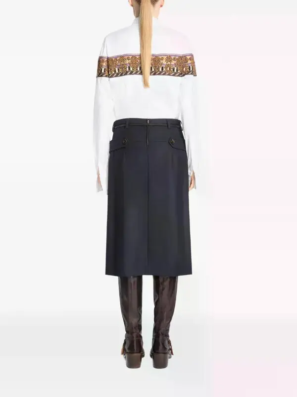 Dries Van Noten Wool Midi Skirt