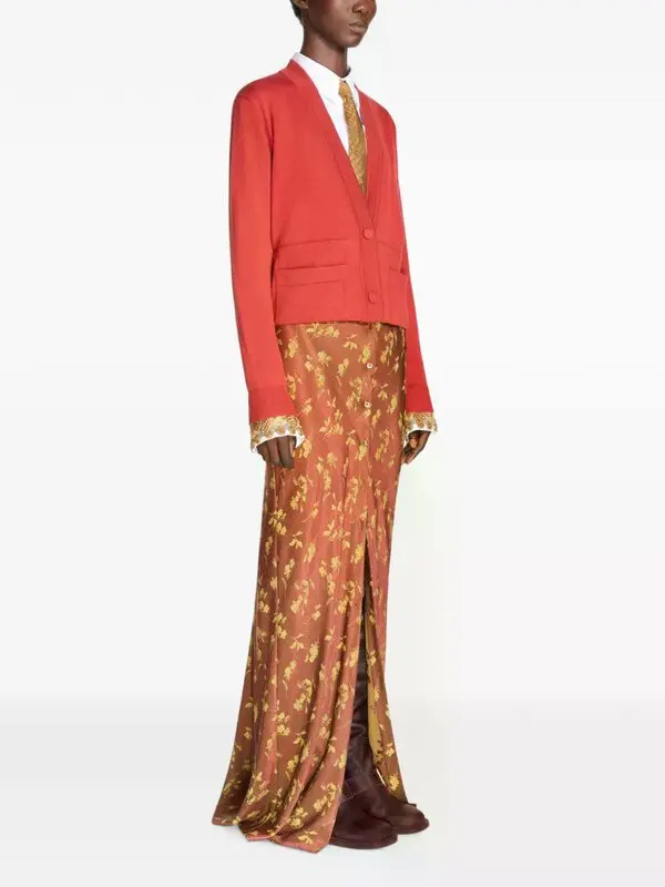 Dries Van Noten Long Jacquard Skirt